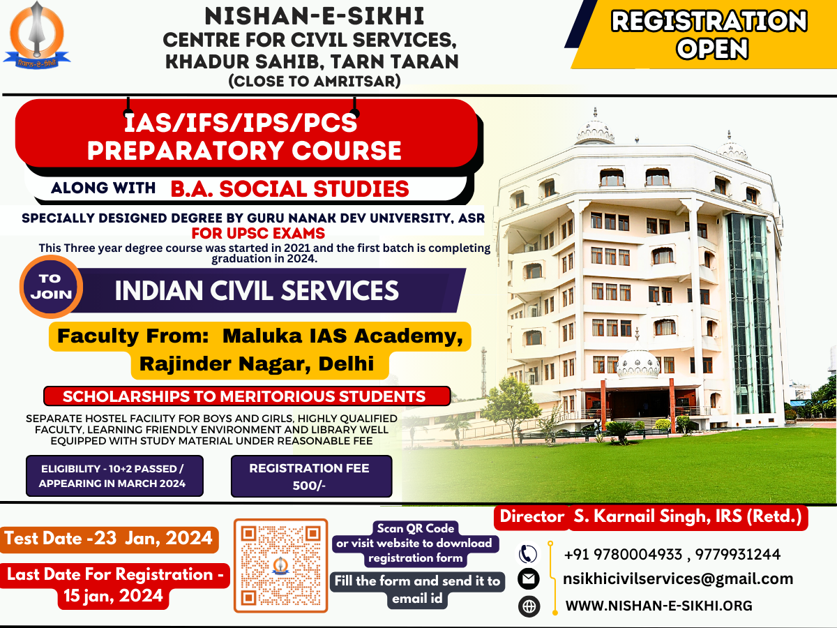 Registration Form for Three Year Civil Services Preparatory Programme - B.A. Social Studies ...